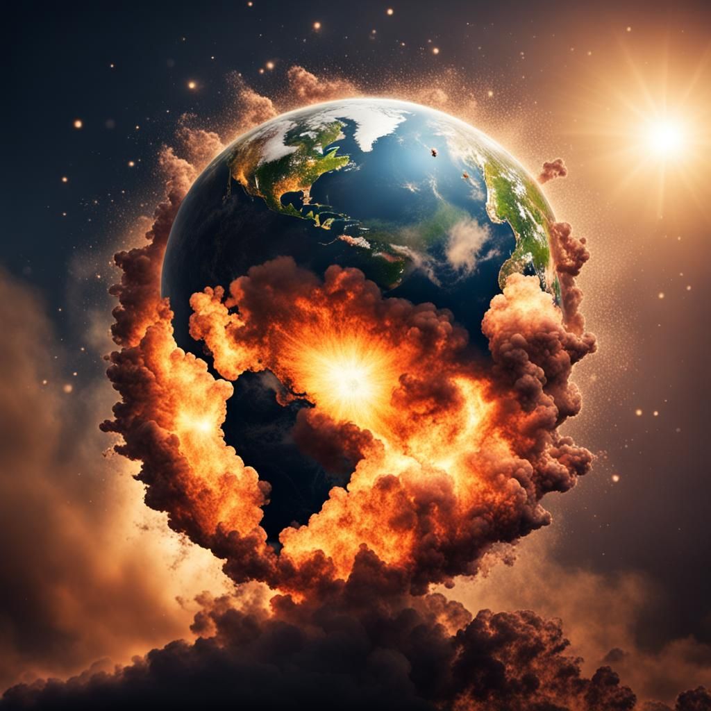 Earth explosion - AI Generated Artwork - NightCafe Creator