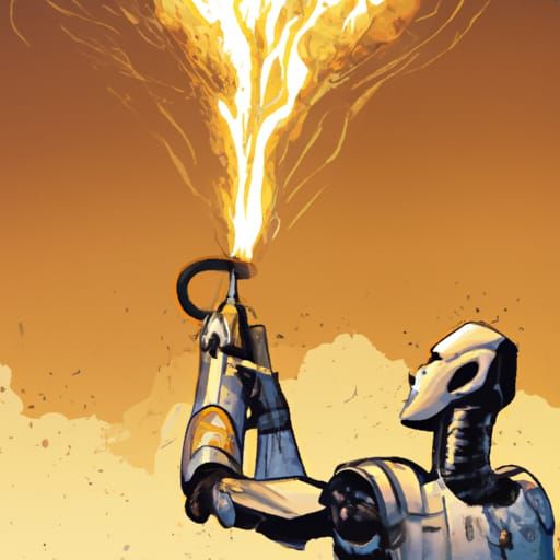 headless Humanoid robot with a flamethrower : r/nightcafe