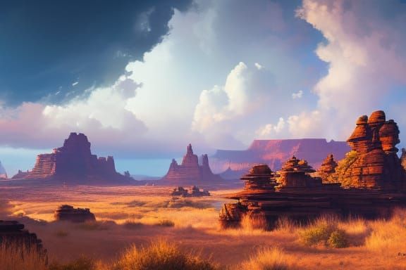 Cloudy desert - AI Generated Artwork - NightCafe Creator