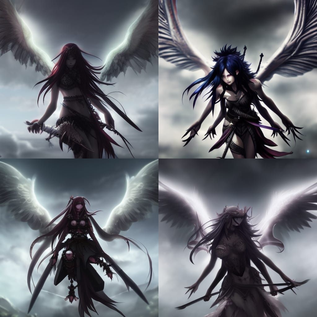Fallen Angel demon warrior, Horned Angel Barbarian, photoreal hyperreal ...