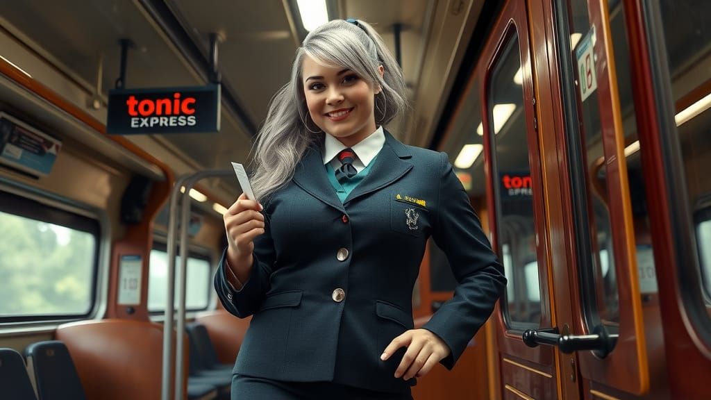 Conductor on the Tonic Express - Vibrant Train Conductor in ...