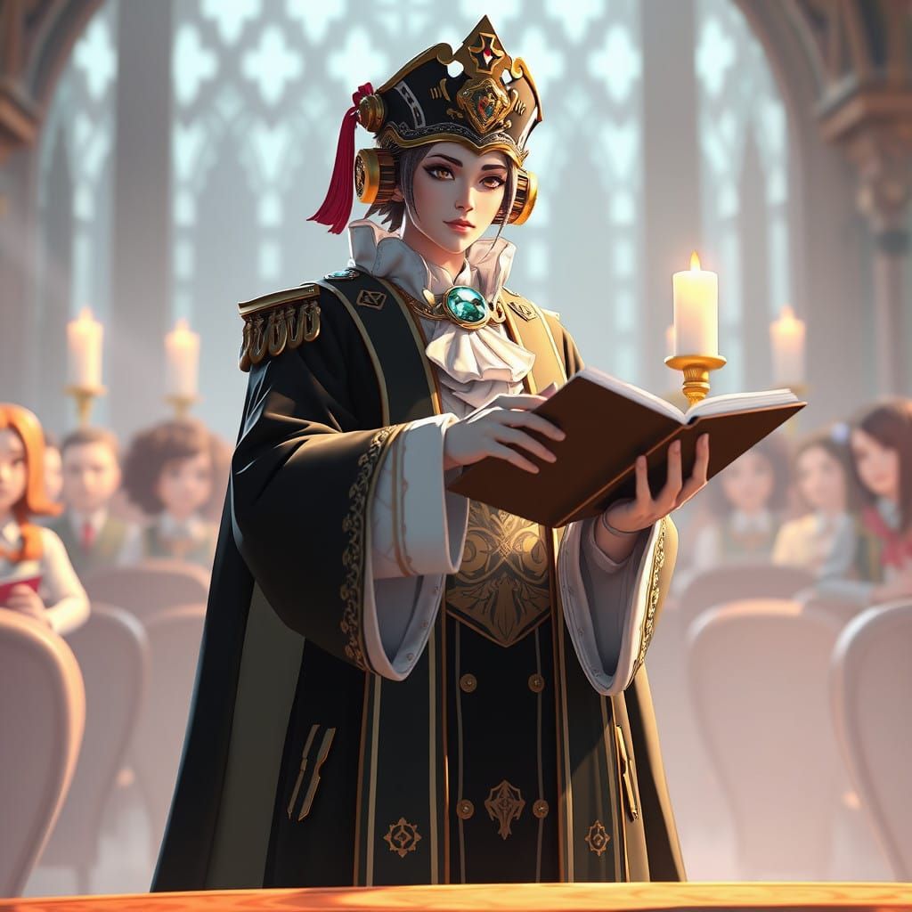 Steampunk Hera Conducts a Wedding in Elegant Sci-F... - AI Art