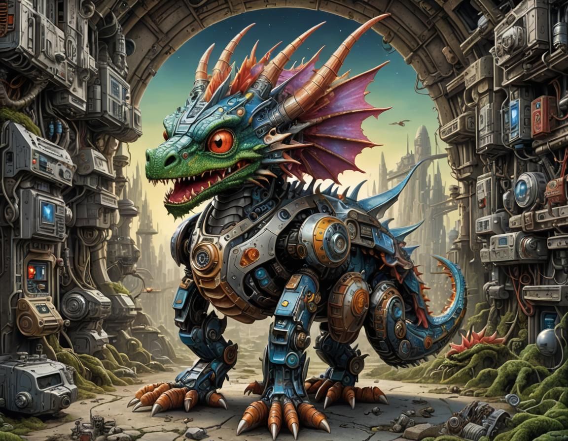 Cyborg pets: Futuristic cyborg Dragon - AI Generated Artwork ...
