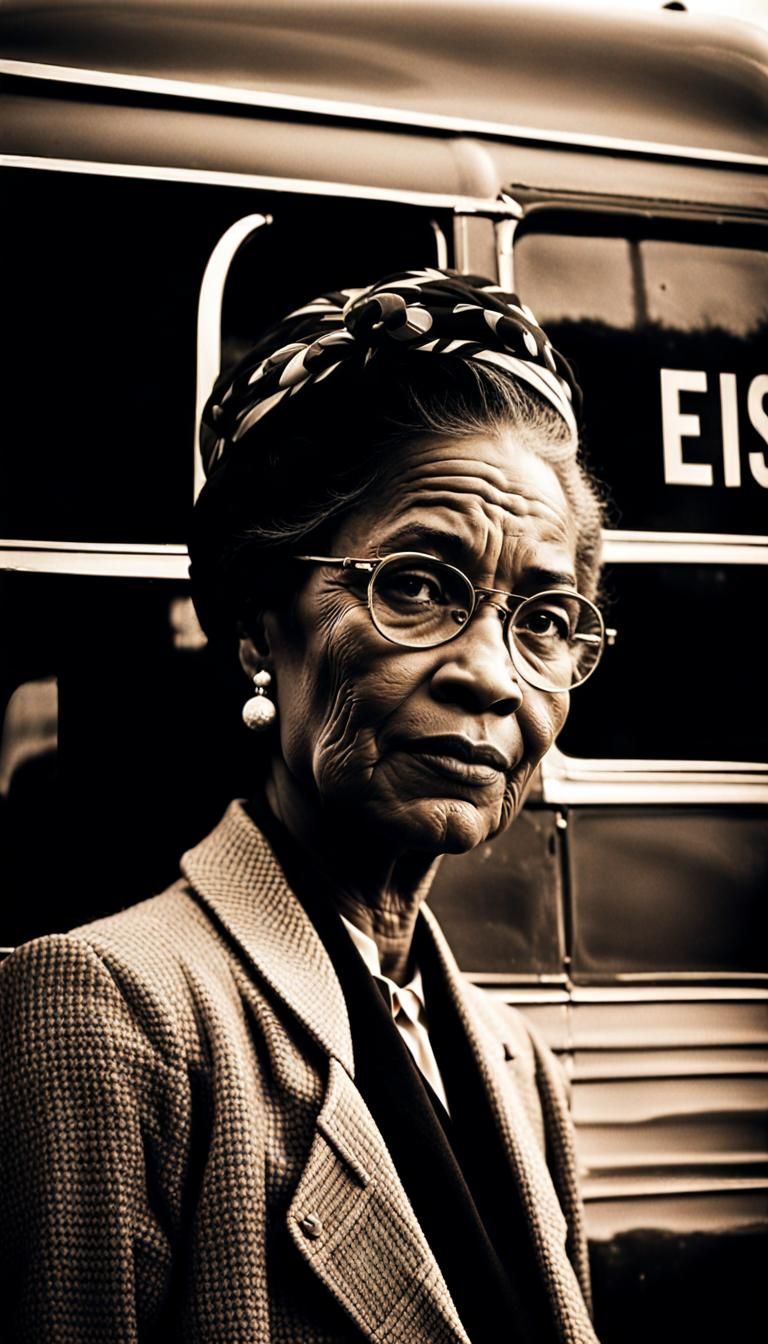 Rosa Parks getting on the bus. - AI Generated Artwork - NightCafe Creator