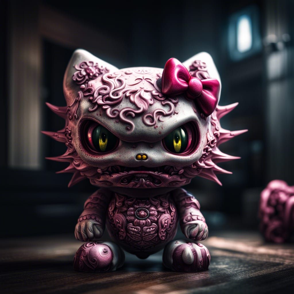 Angy Hello Kitty - AI Generated Artwork - NightCafe Creator