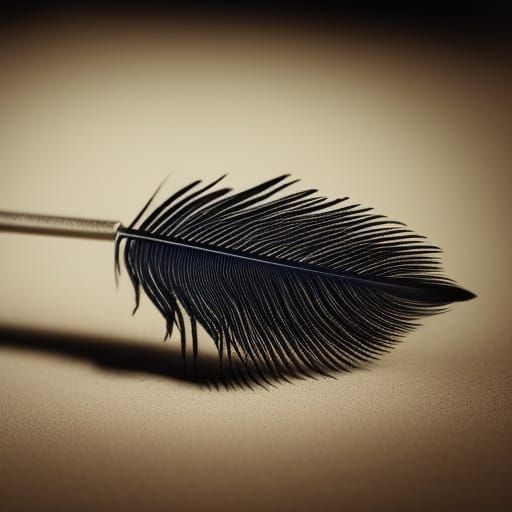 Magical Feather; Pointed quill moving up to fluffy feathers then ...