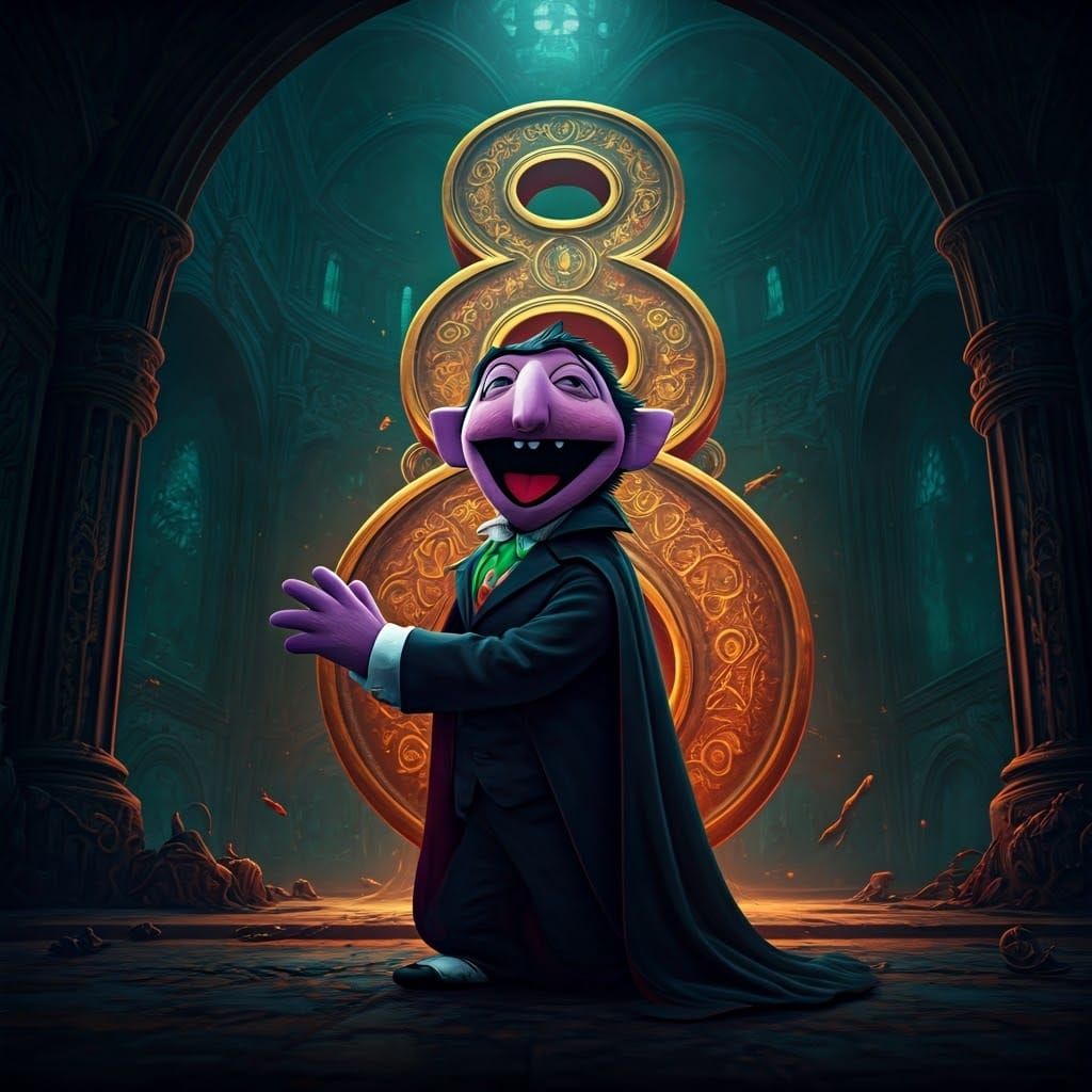 The Count Laughs Before a Majestic, Intricately De... - AI Art