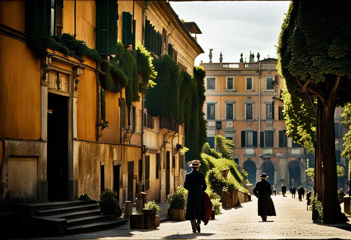 Autochrome In style of Saul Leiter, Gilded Age man walking, sidewalks ...