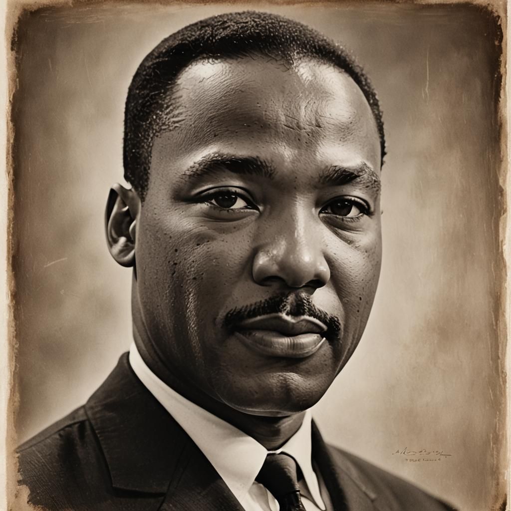 A close-up portrait of Martin Luther King jr., capturing the wisdom and ...