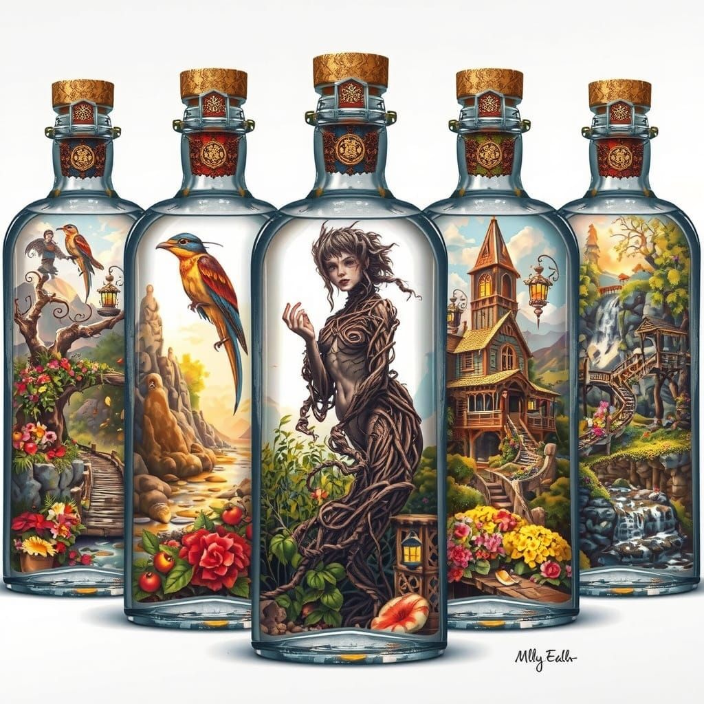 Whimsical Root Creature Emerges from Dreamlike Fan... - AI Art