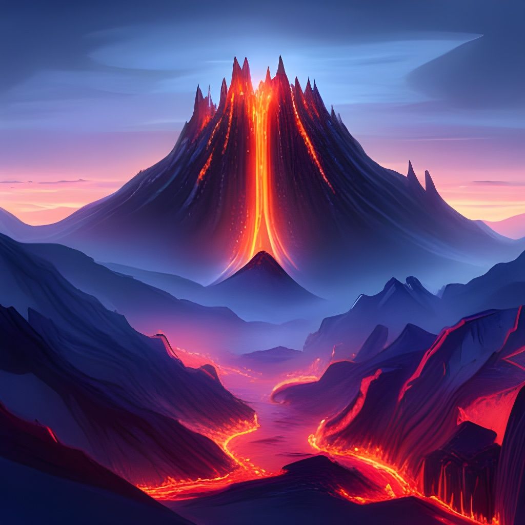 Volcano valley - AI Generated Artwork - NightCafe Creator