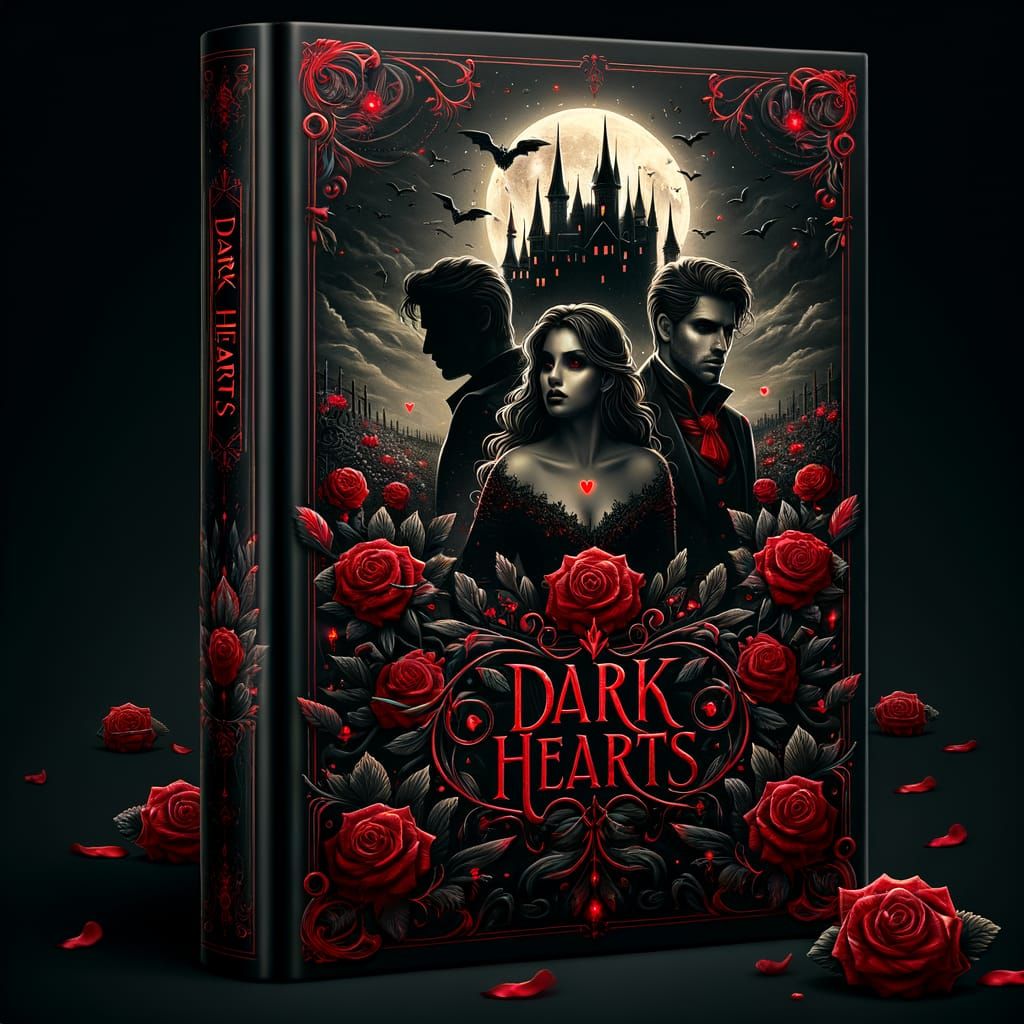 Gothic Romance Book Cover with Dark Castle and Moo... - AI Art