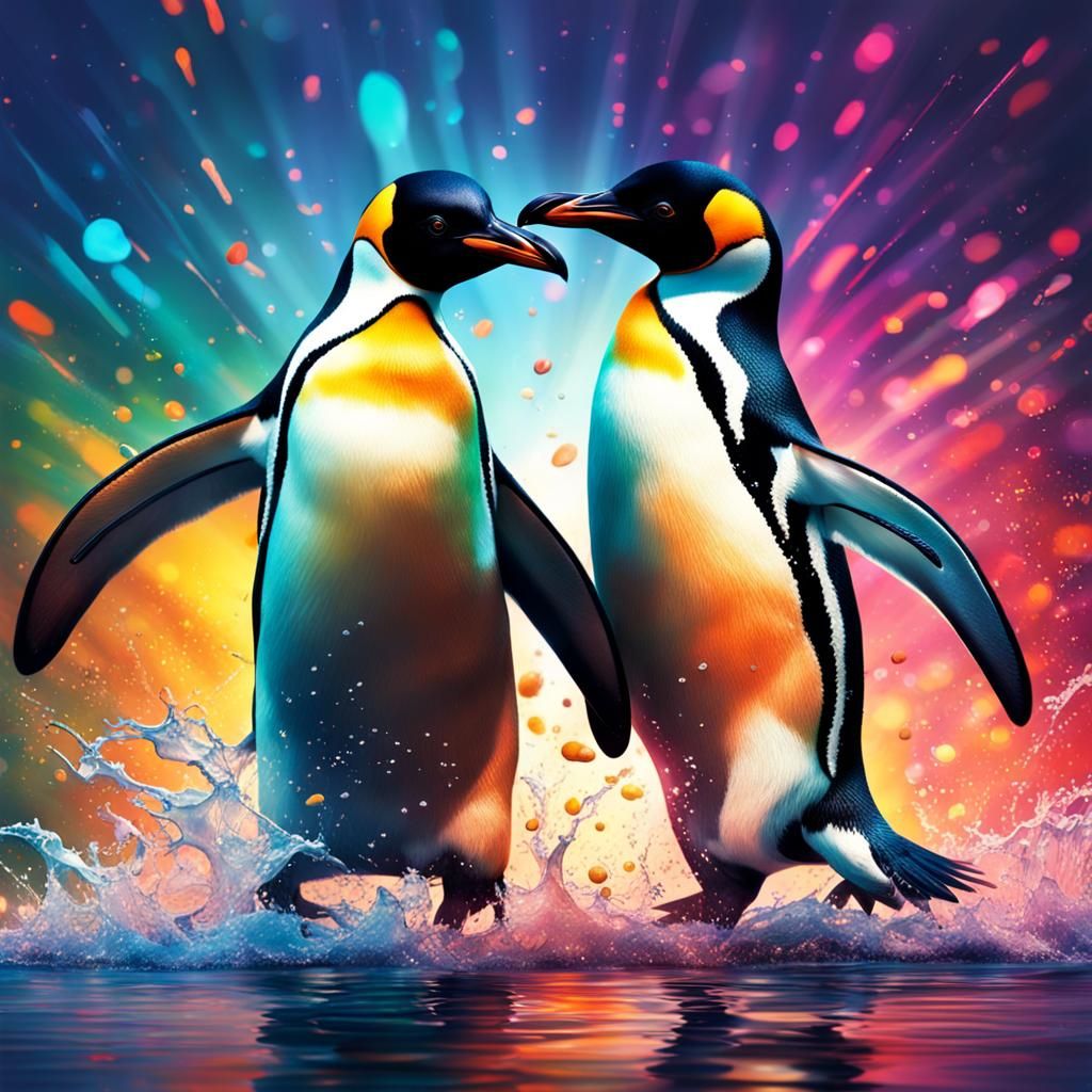 Disco penguins - AI Generated Artwork - NightCafe Creator
