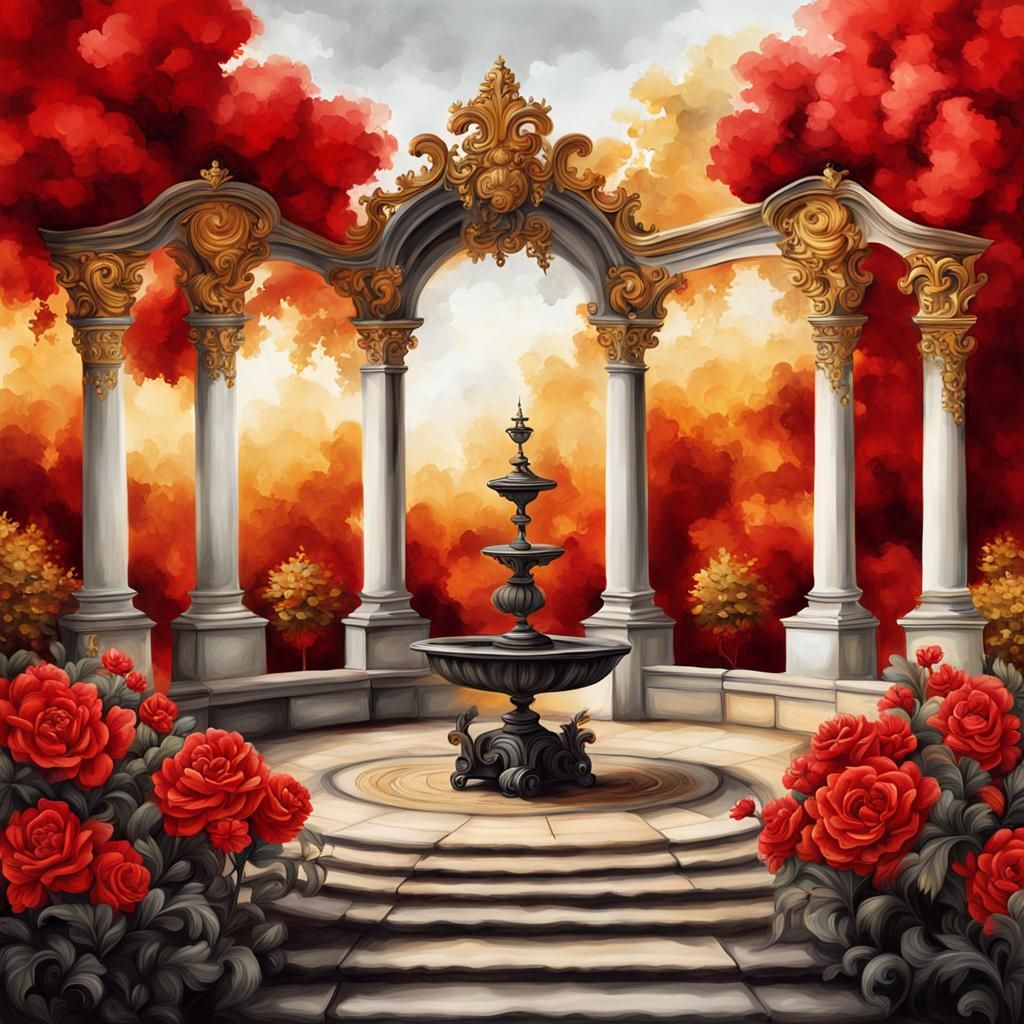 Baroque garden, - AI Generated Artwork - NightCafe Creator