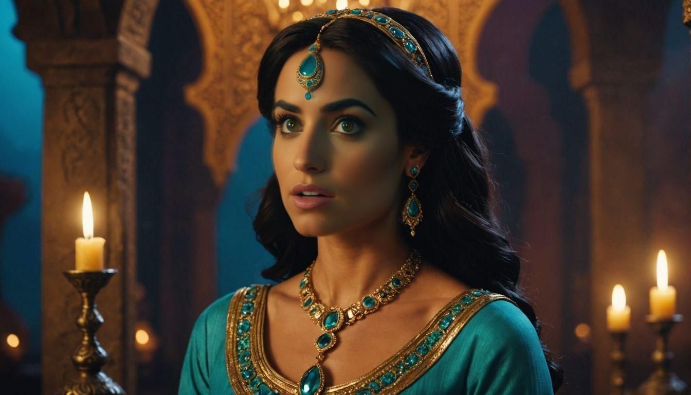 Golshiteh Farahani as Princess Jasmine in Agrabah Cinematic film still, shot on v-raptor XL ...