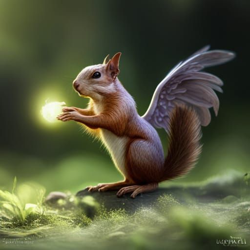 angel squirrel - AI Generated Artwork - NightCafe Creator