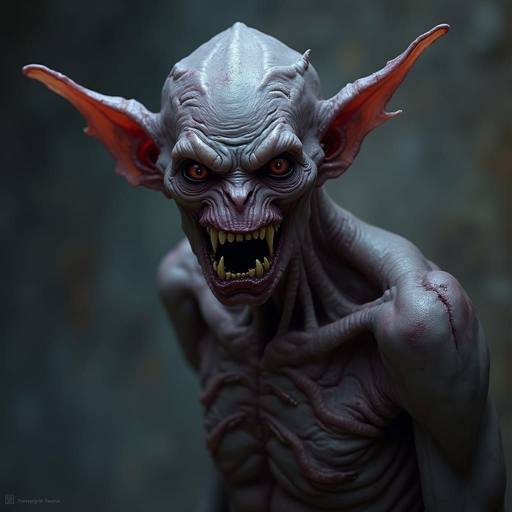 Ethereal, Undead Tiefling in Dark Gothic Style - AI Art