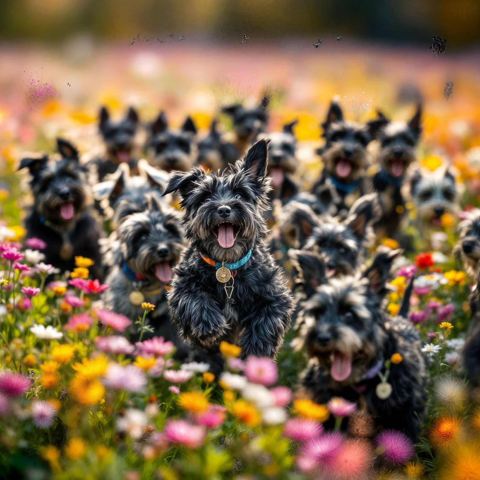 A Pack of Scruffy Mini Schnauzers - Joyous Miniature Schnauz...