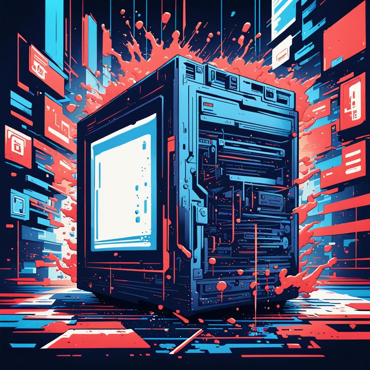 Computer code, Blue Pixelation, computer glitches, Masterpiece, Best ...