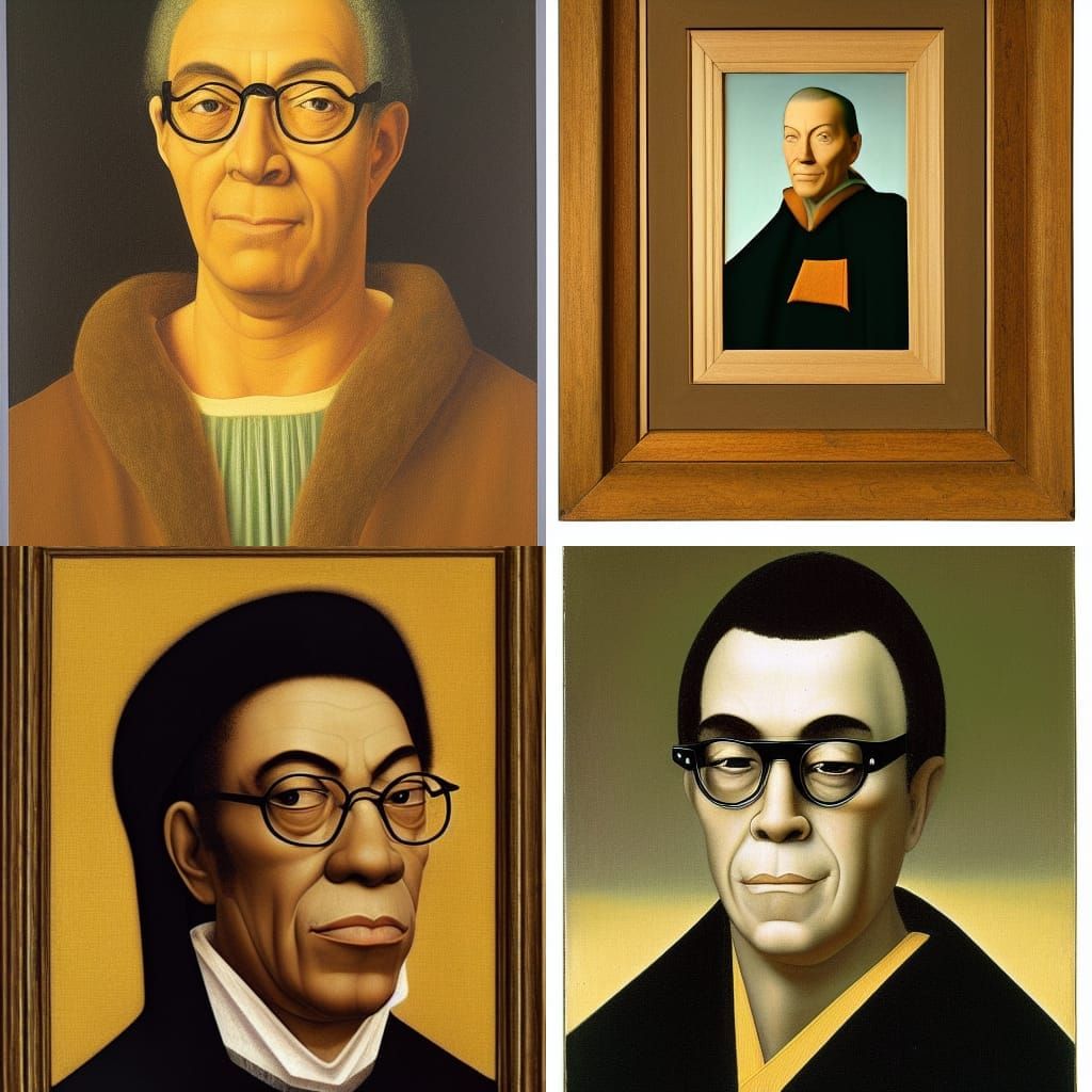 Don Cornelius Agrippa portrait, by Grant Wood and Jan Van Eyck - AI ...