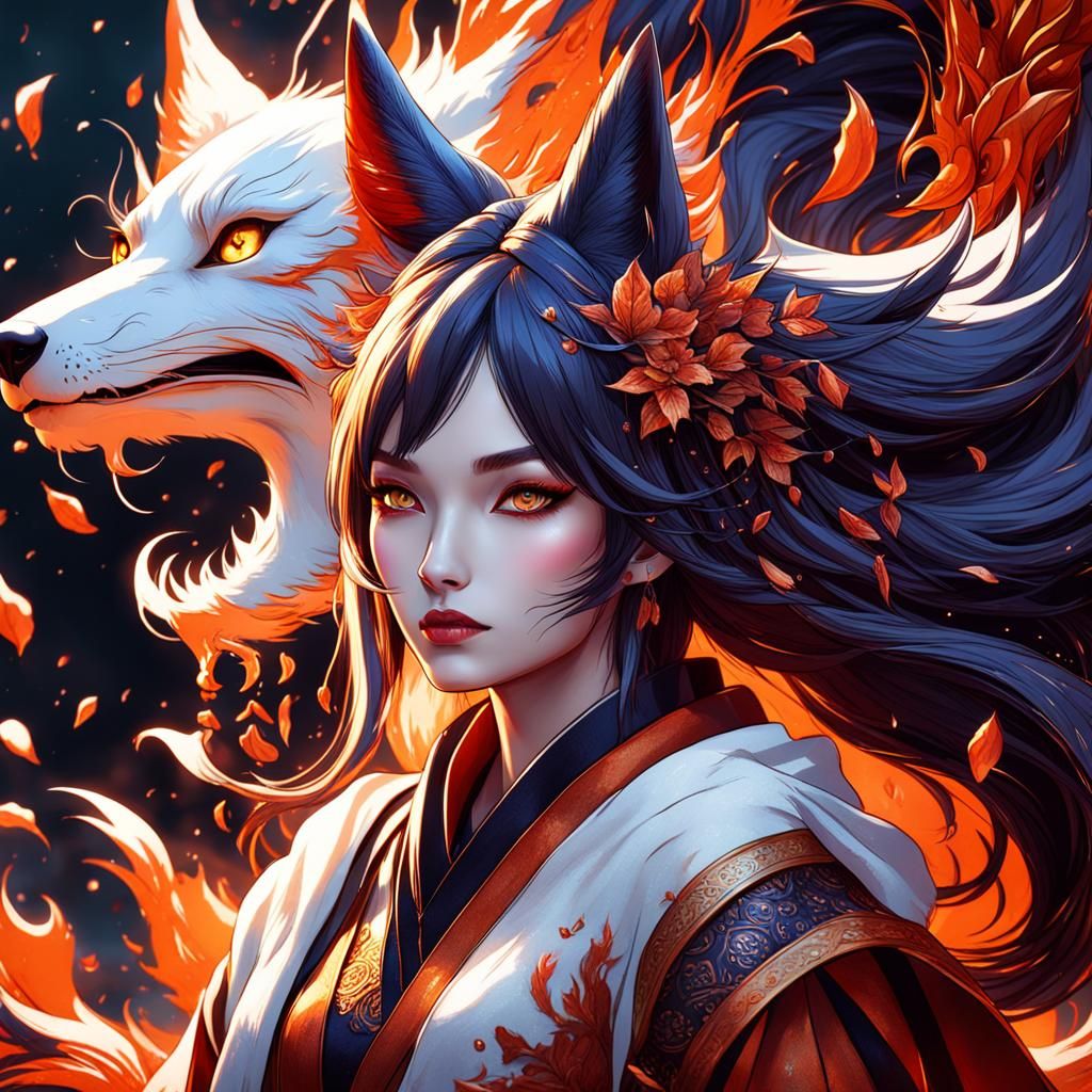Kitsune girl - AI Generated Artwork - NightCafe Creator