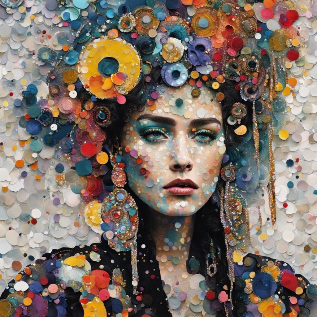 Sequin beauty - Surreal Sequin Goddess with Avant-Garde Beau...