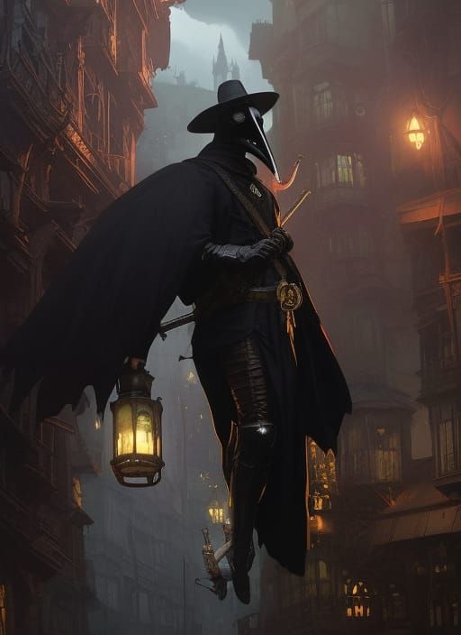 Floating Plague Doctor - AI Generated Artwork - NightCafe Creator
