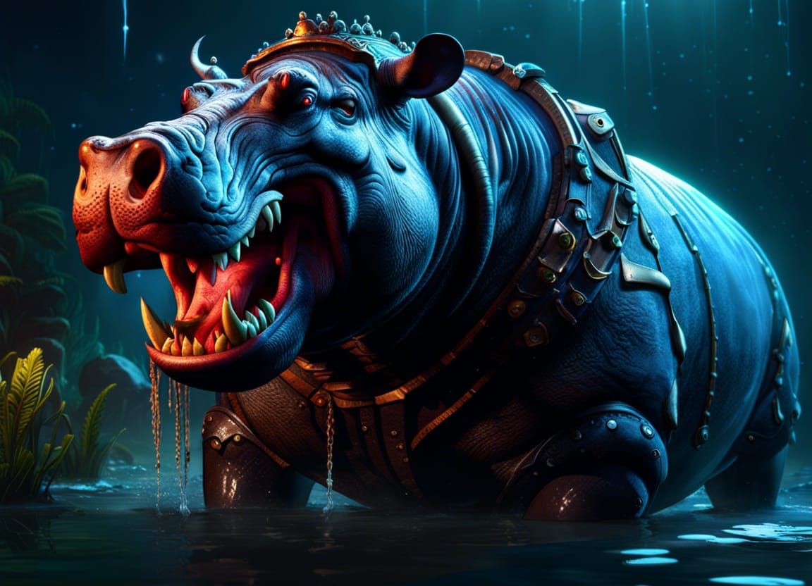 Zombie Hippo - AI Generated Artwork - NightCafe Creator