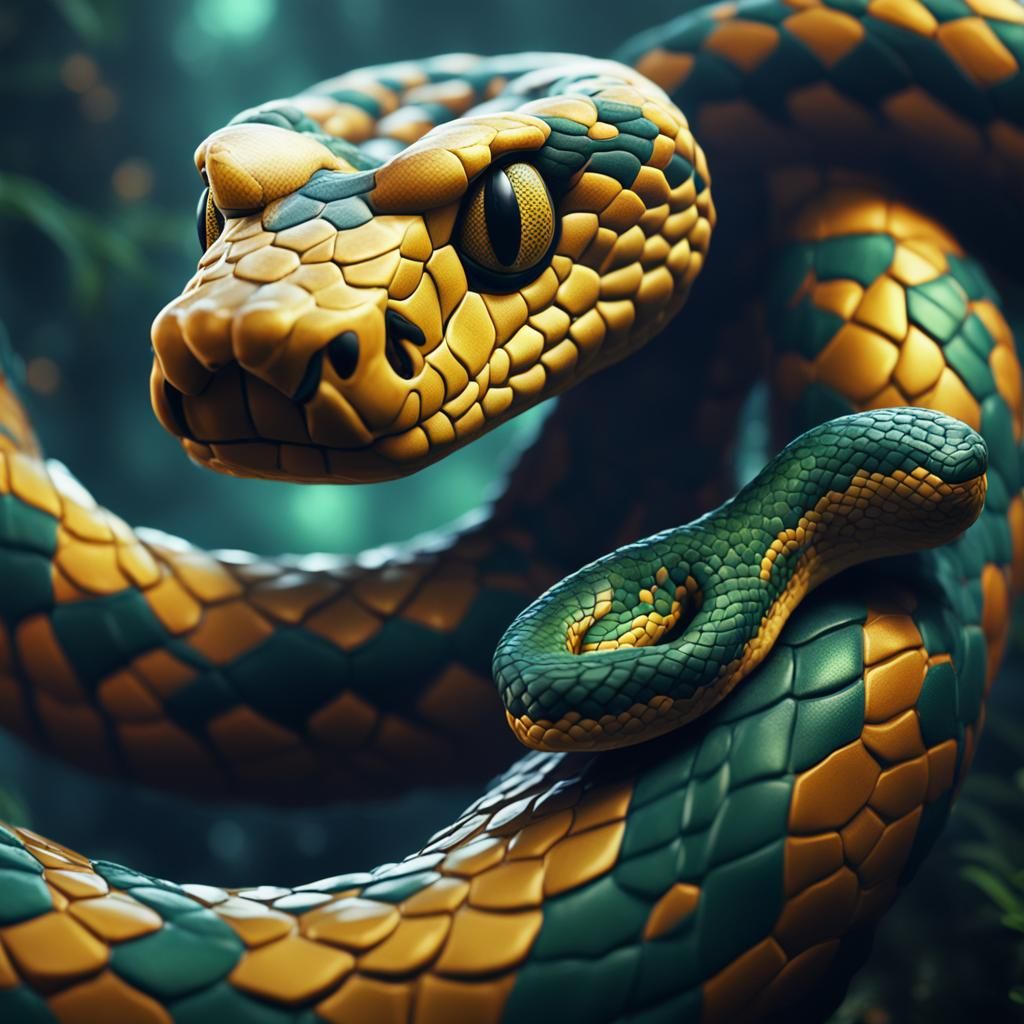 Snake closeup smiling - AI Generated Artwork - NightCafe Creator