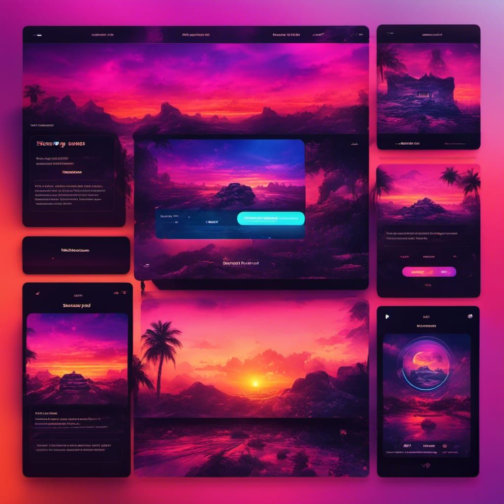 Profile banner for streaming in a neon sunset theme - AI Generated ...
