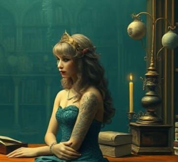 mermaid games, magritte - Magritte-Inspired Mermaid Oil Pain...