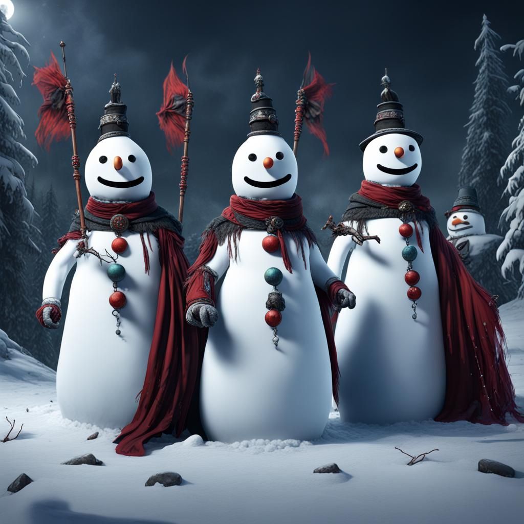 Members of the band Slipknot as snowmen - AI Generated Artwork ...