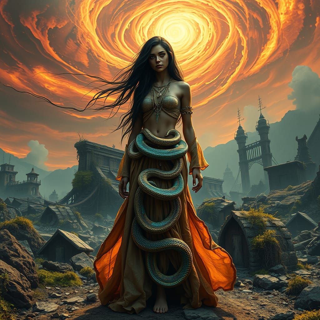 Mystical Goddess of the Apocalypse in Aztec-Inspir... - AI Art