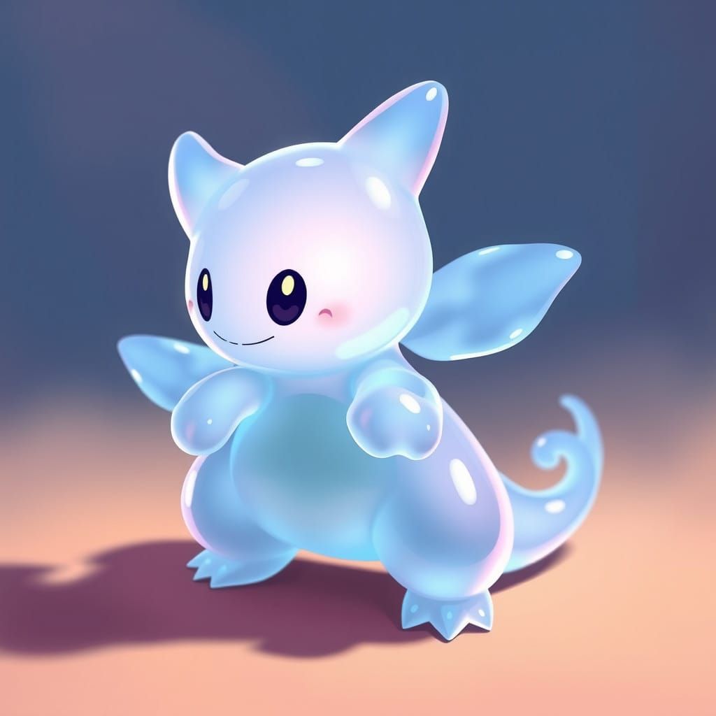 Pokémon - Dreamlike Pokémon Ditto in Vibrant, Glowing Form