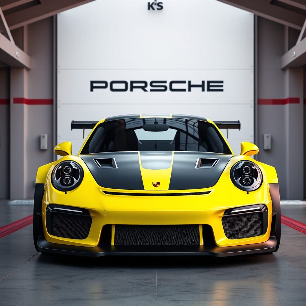 Photorealistic Porsche 911 GT3 RS in Neon Finish w... - AI Art