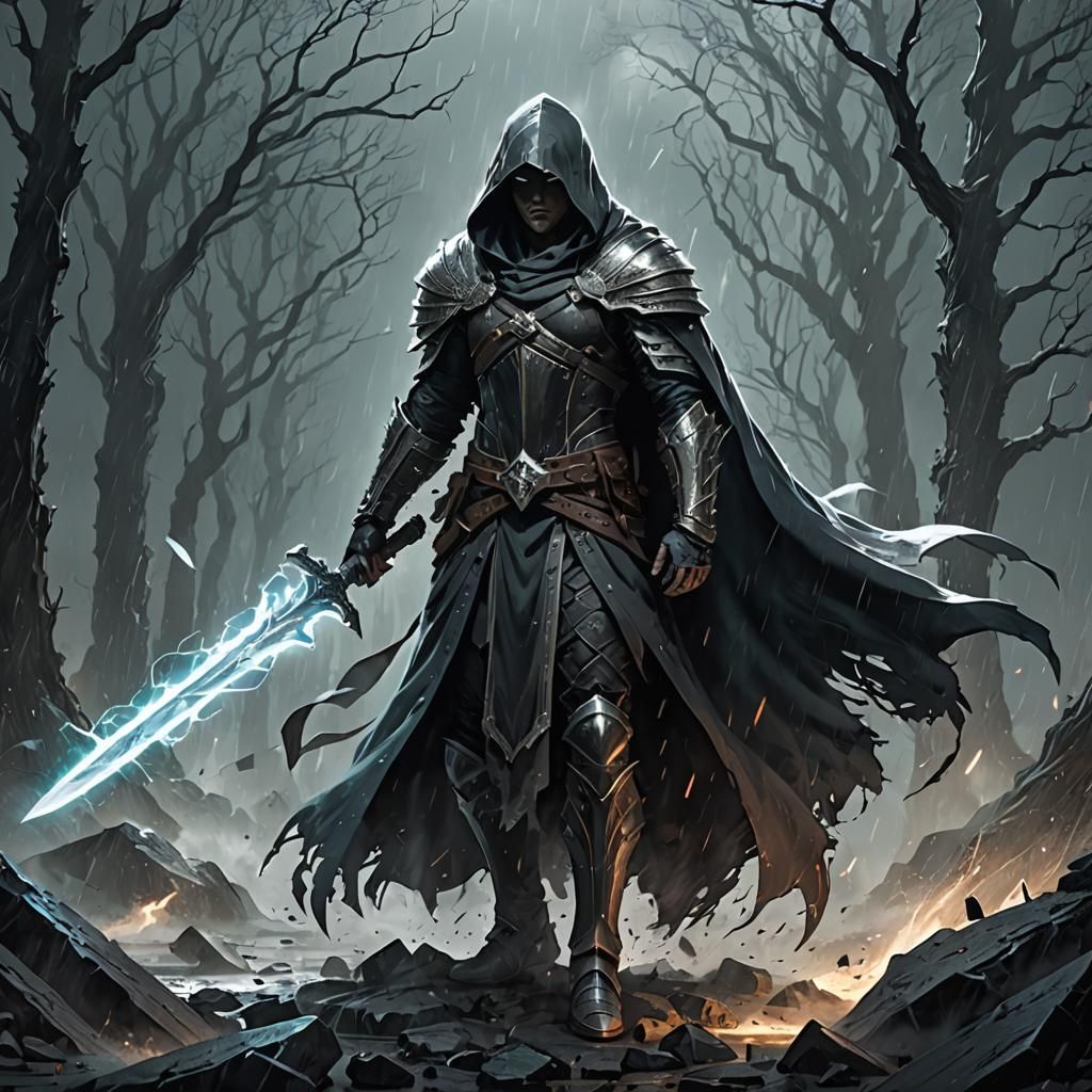 Hooded warrior - AI Generated Artwork - NightCafe Creator