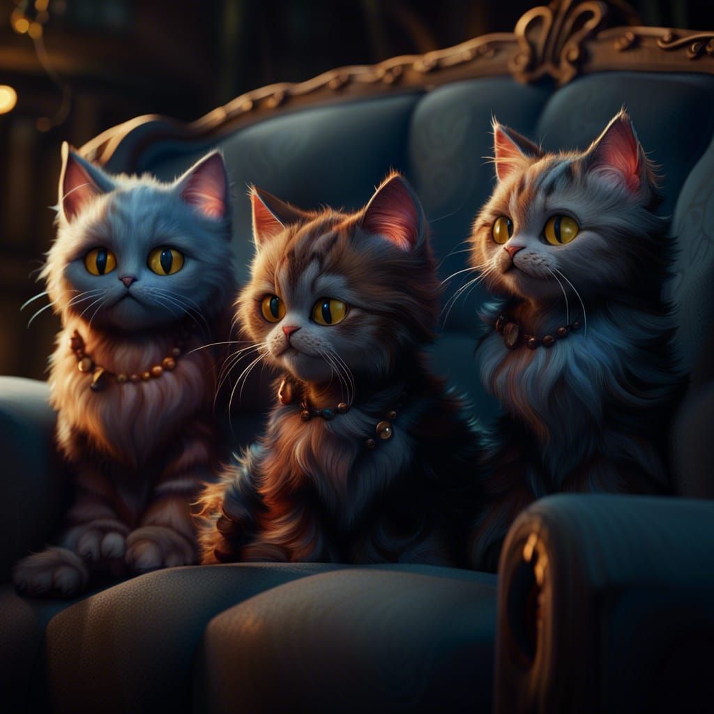 Three little cats - AI Generated Artwork - NightCafe Creator