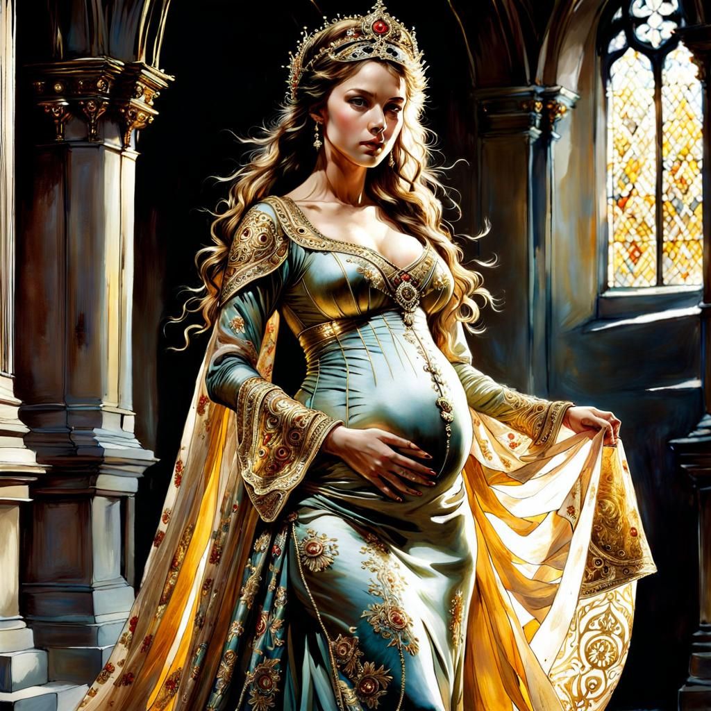 Medieval pregnant princess - AI Generated Artwork - NightCafe Creator