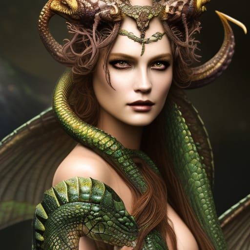 Reptile Snake Princess - AI Generated Artwork - NightCafe Creator
