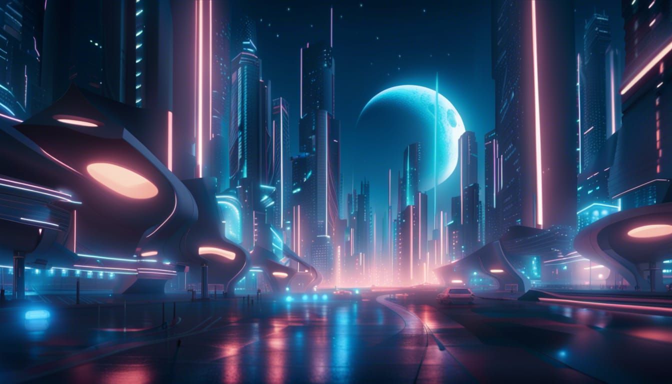 14 UHD 1080p, Futuristic cyber city - AI Generated Artwork - NightCafe ...