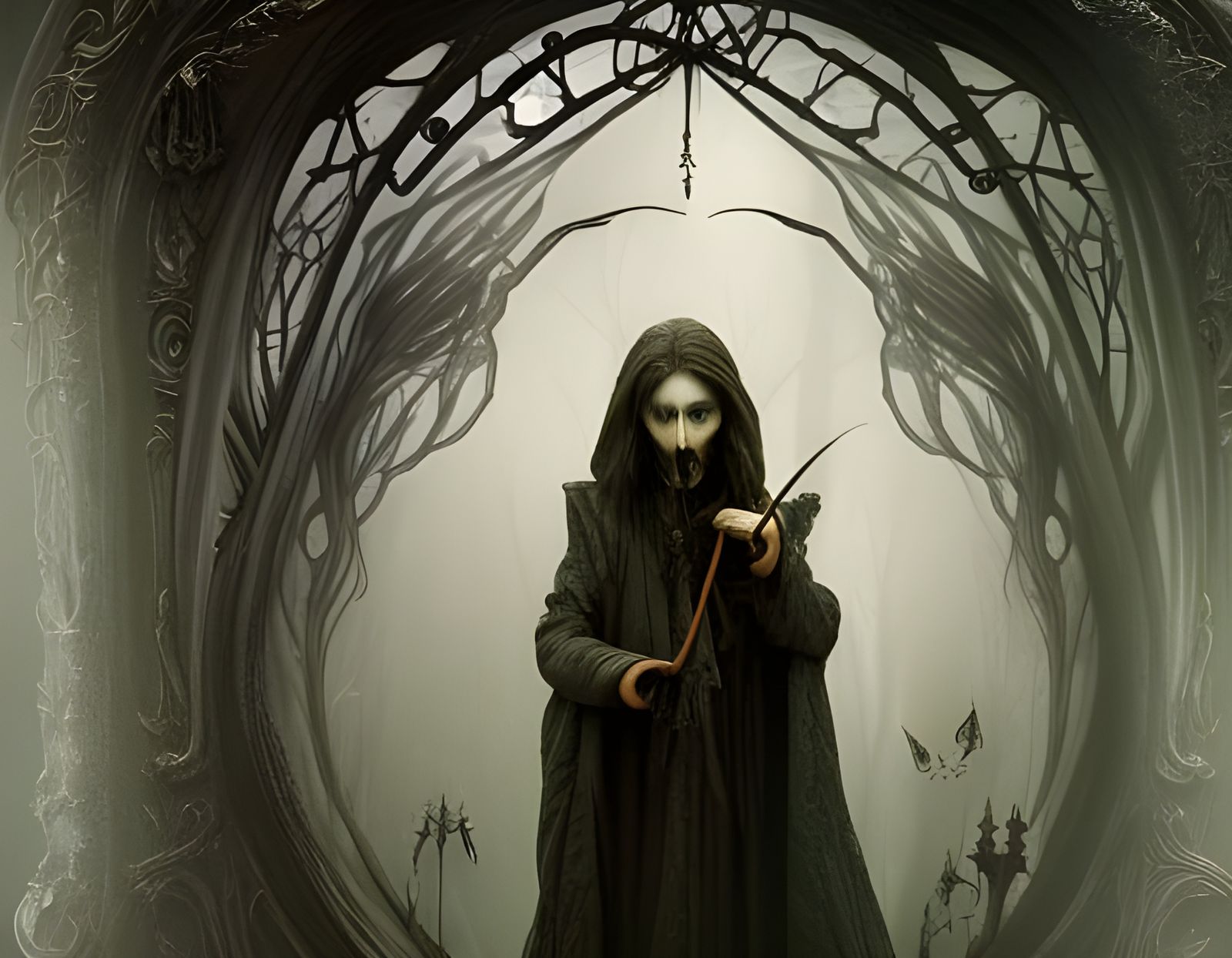 Insanely detailed close up portrait handsome male white cloaked wizard ...