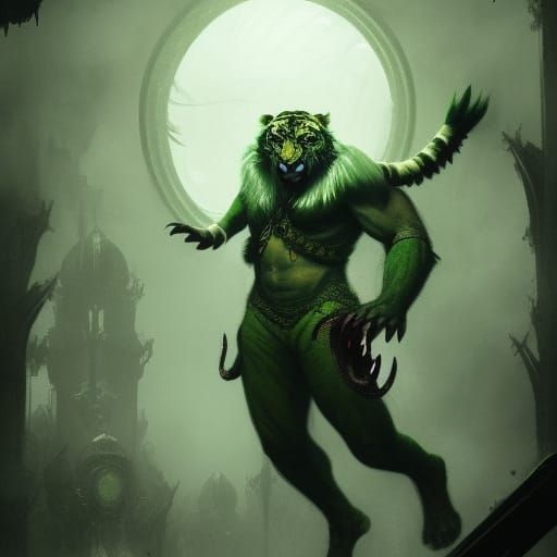 Greenish Rakshasa Tiger Arch Demon - AI Generated Artwork - NightCafe ...