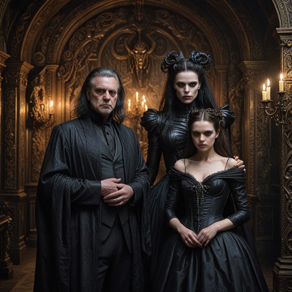 Portrait of a Vampire family Cinematic film still, shot on v-raptor XL ...