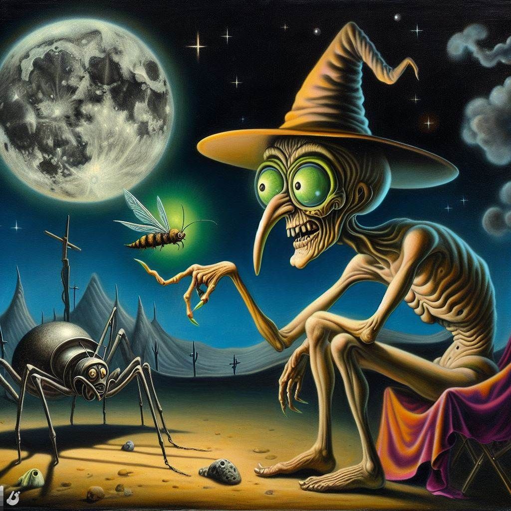 Alien witch discovers that there are mosquitoes on the moon too - AI ...