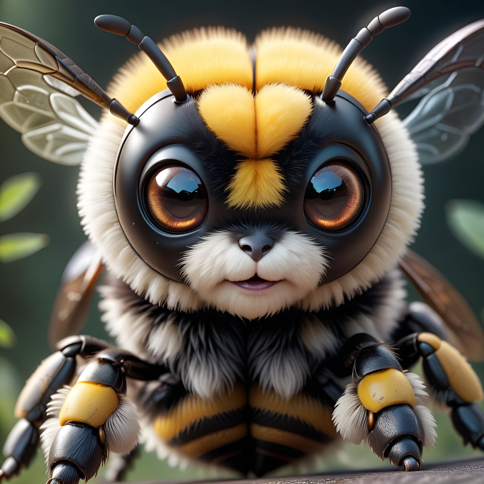 Mr. Bumble - Adorable Fluffy Bumble Bee with Beautiful Eyes