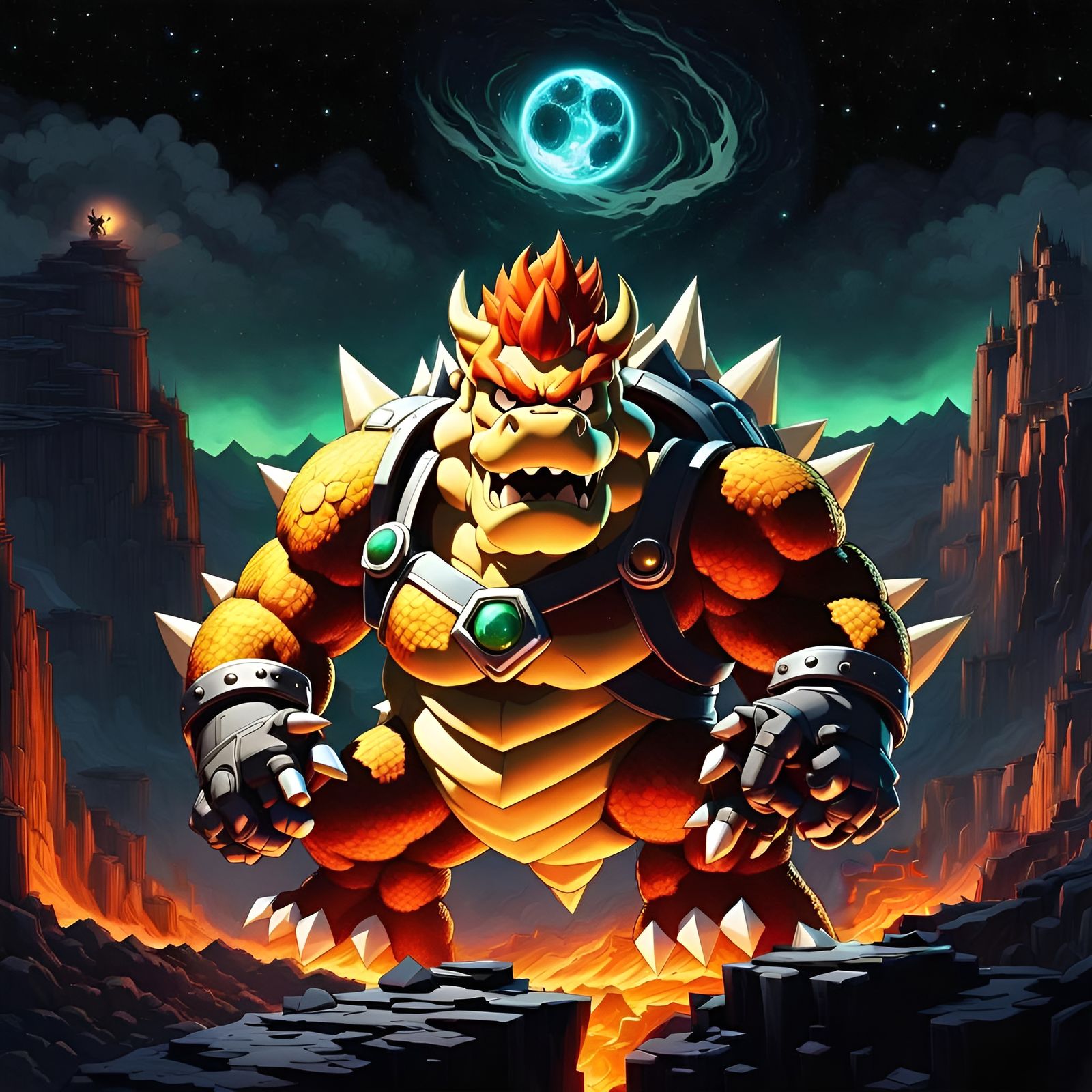 Bowser's Lava Lake - AI Generated Artwork - NightCafe Creator