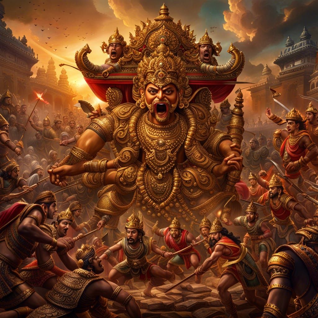 Ramayana action scene #1 - AI Generated Artwork - NightCafe Creator