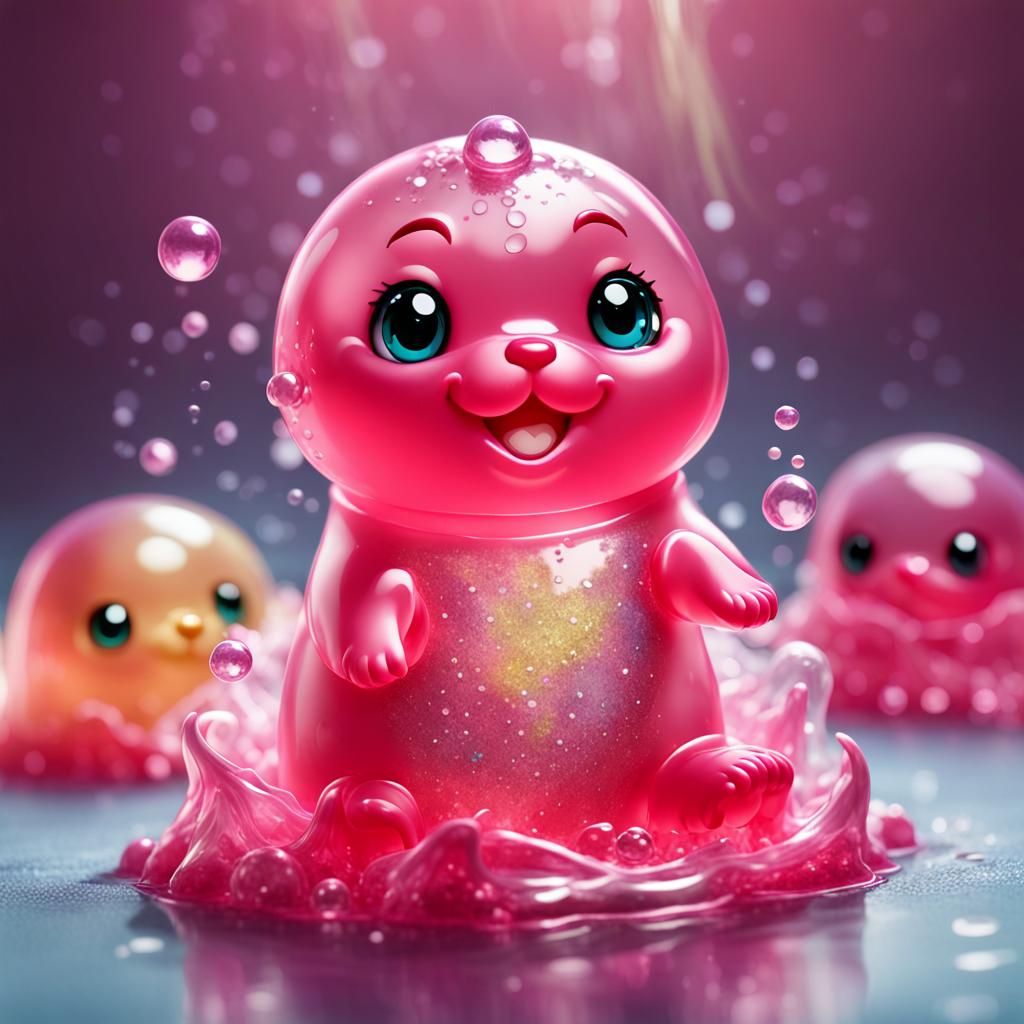 Adorable jelly chibi glitter seal. - AI Generated Artwork - NightCafe ...