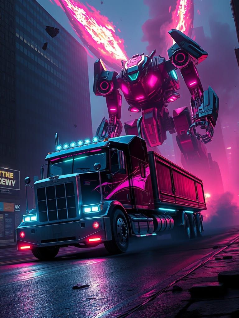 Cyberpunk truck attack - Cyberpunk truck attack