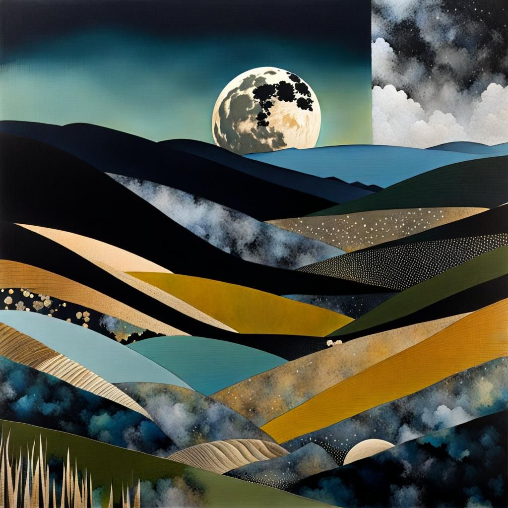 Moon Collage - AI Generated Artwork - NightCafe Creator